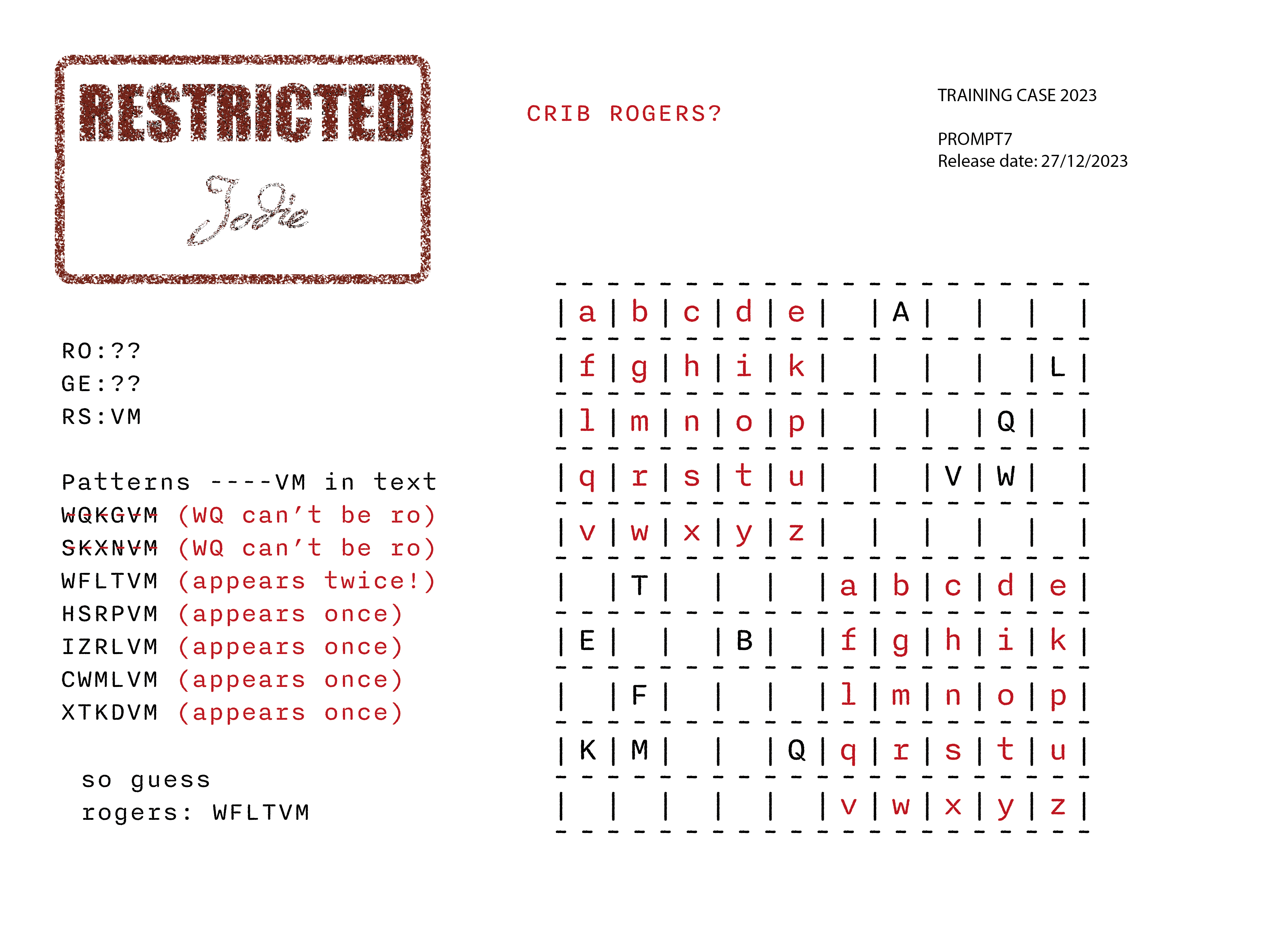 Current Case Files - National Cipher Challenge 2023